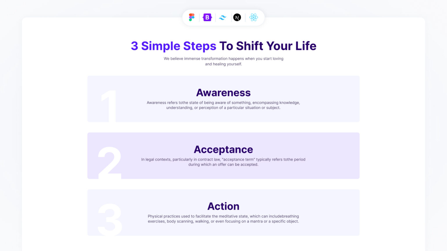 Steps Section Figma Style 21 - DesignToCodes