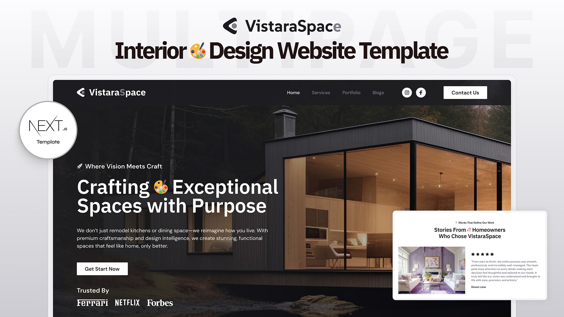 VistaraSpace - Interior Design Next.js Template