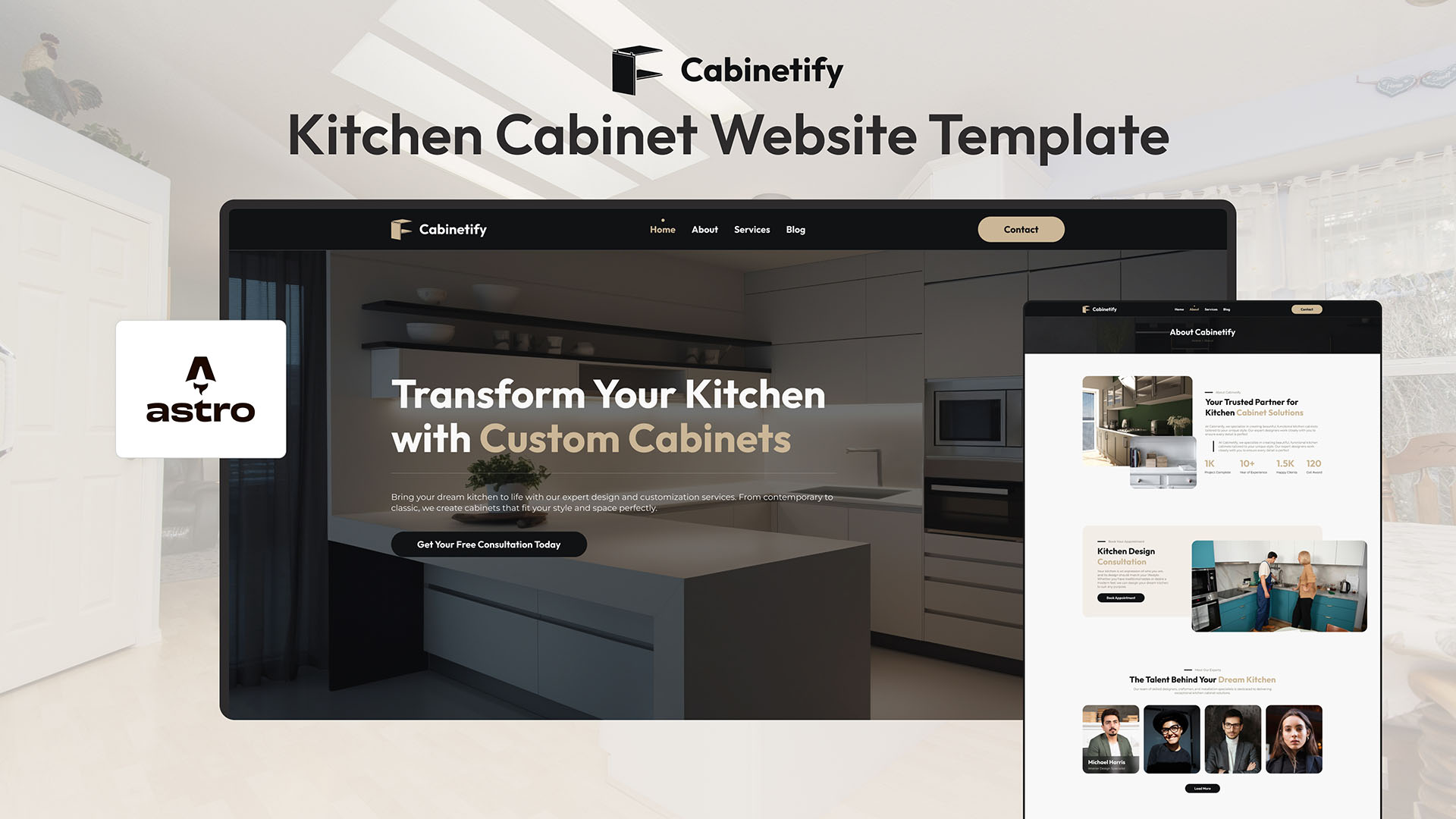 Cabinetify – Kitchen Cabinet Multipage Astro Template