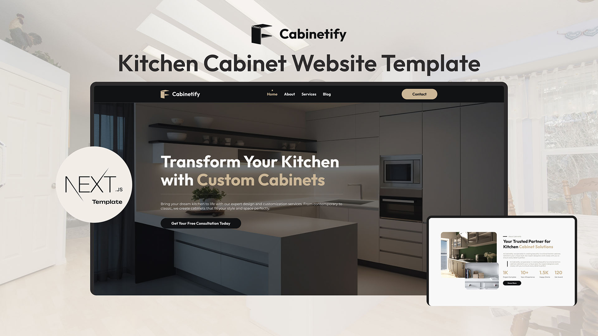 Cabinetify – Multipage Kitchen Cabinet Next.js Template - DesignToCodes