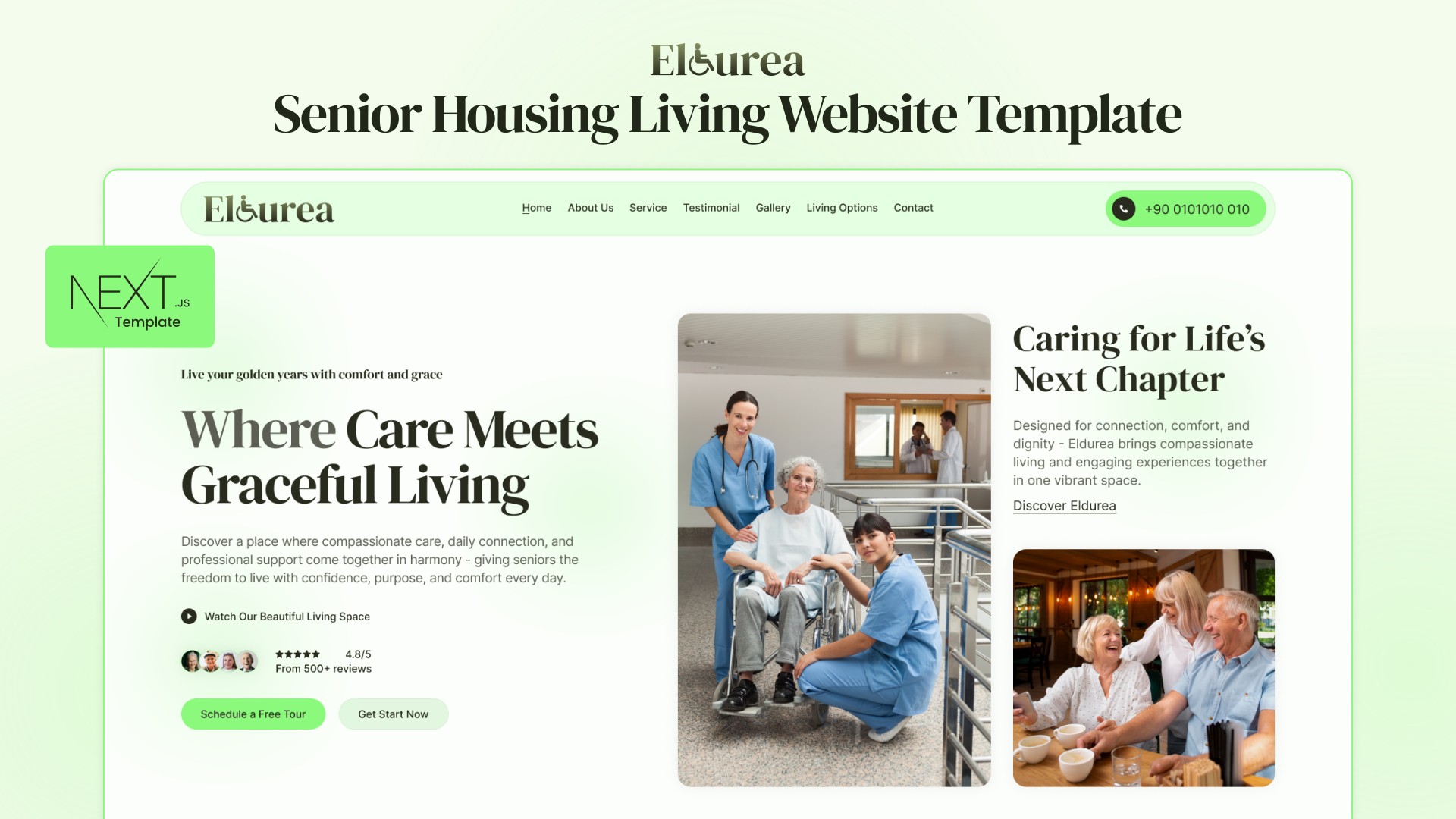Eldurea - Senior Housing Website Template