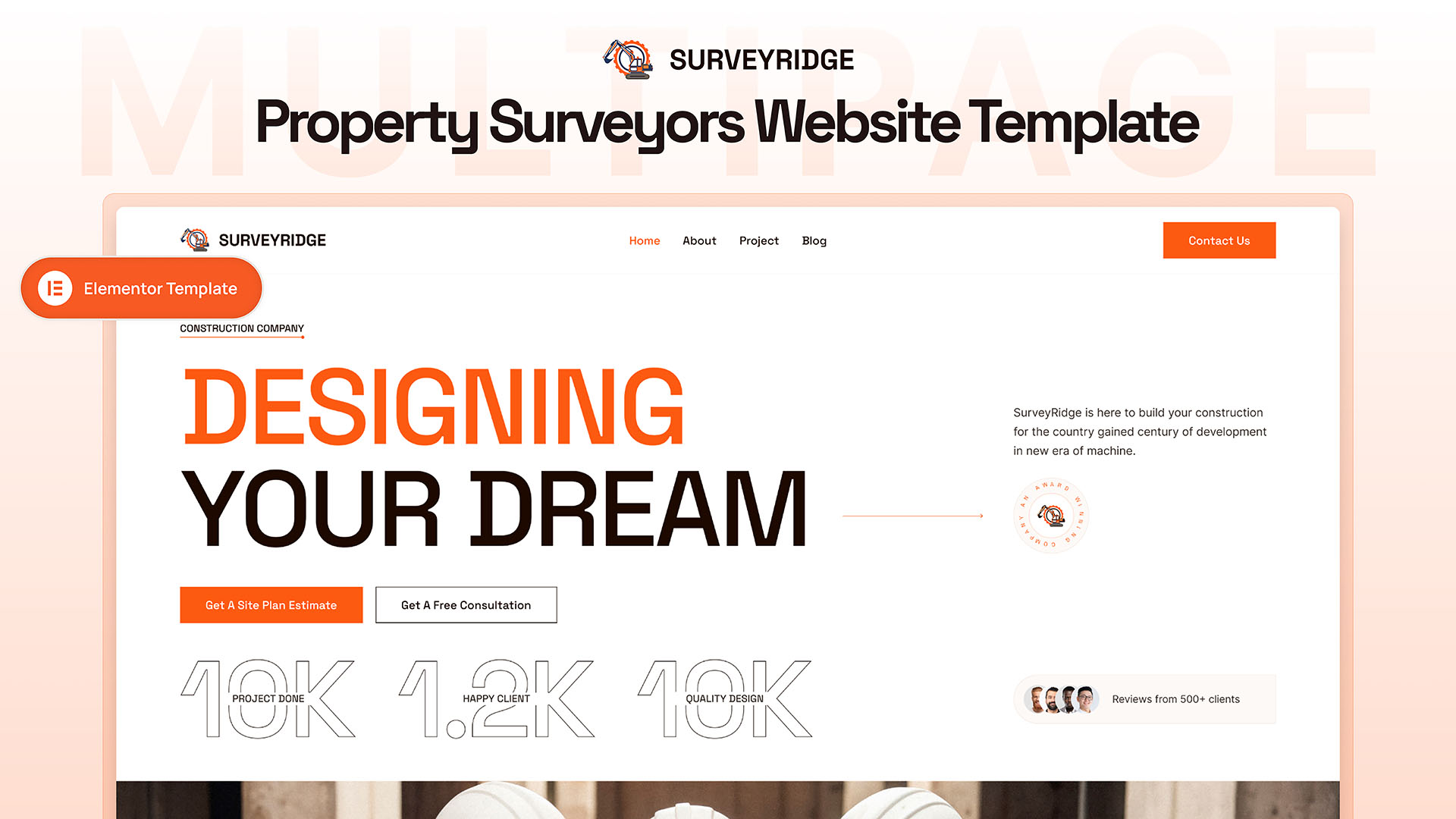 SurveyRidge - Property Surveyors Elementor Template
