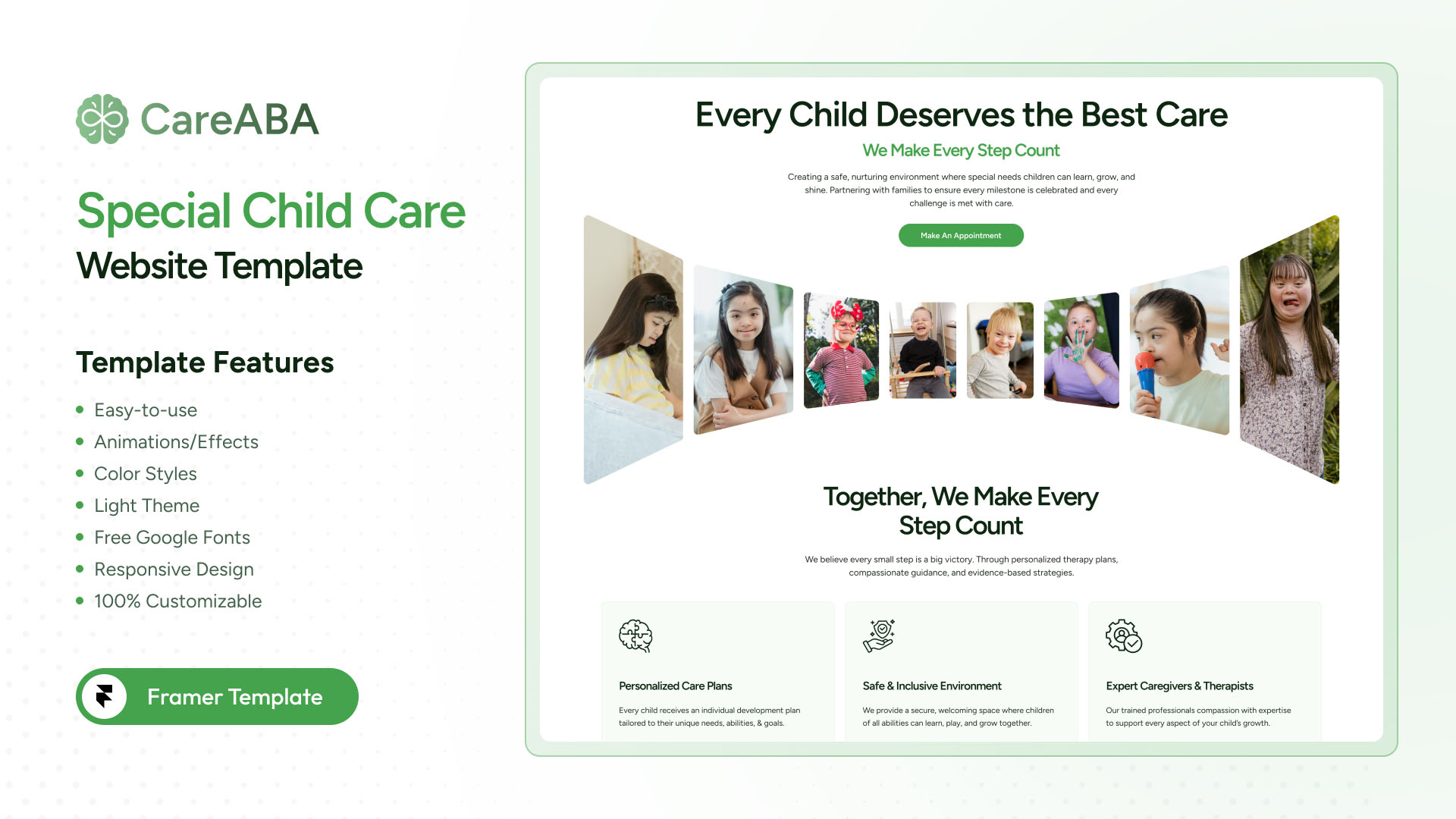 CareABA - Special Child Care Framer Template - DesignToCodes