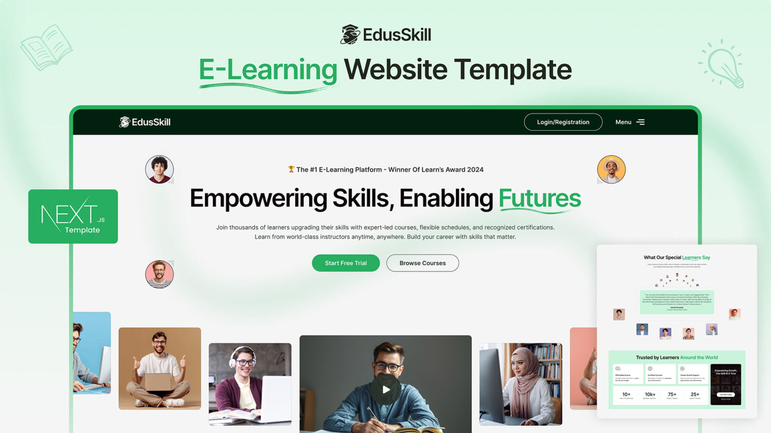 EdusSkill - Education & Online Courses Next.Js Template - DesignToCodes