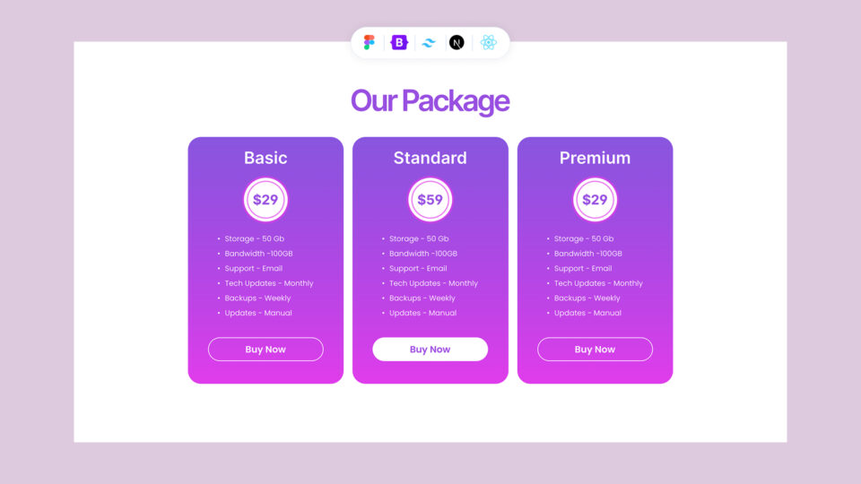 Pricing Section JSX Style 04 - DesignToCodes