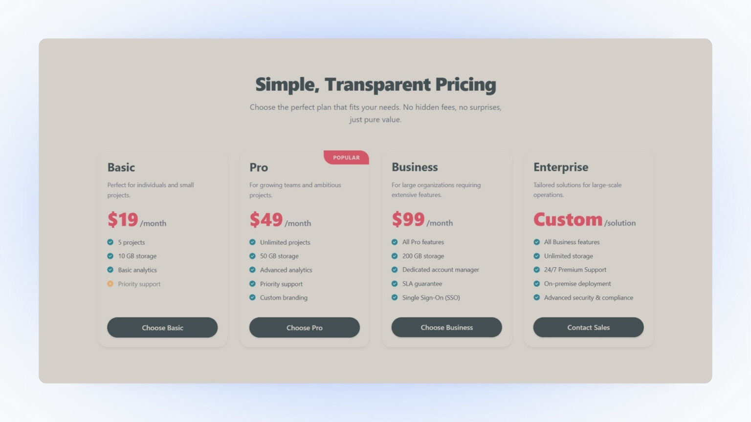 Pricing Section Tailwind Style 101 - DesignToCodes