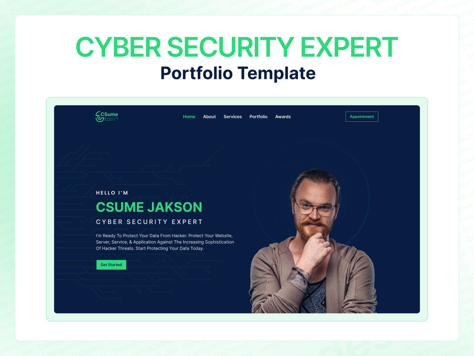 Csume – Cyber Security Expert Portfolio Framer Template