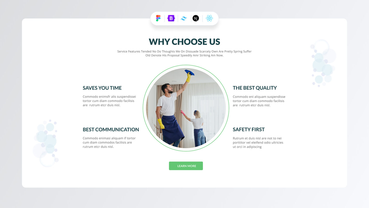 Why Choose Us Section Tailwind Style 14