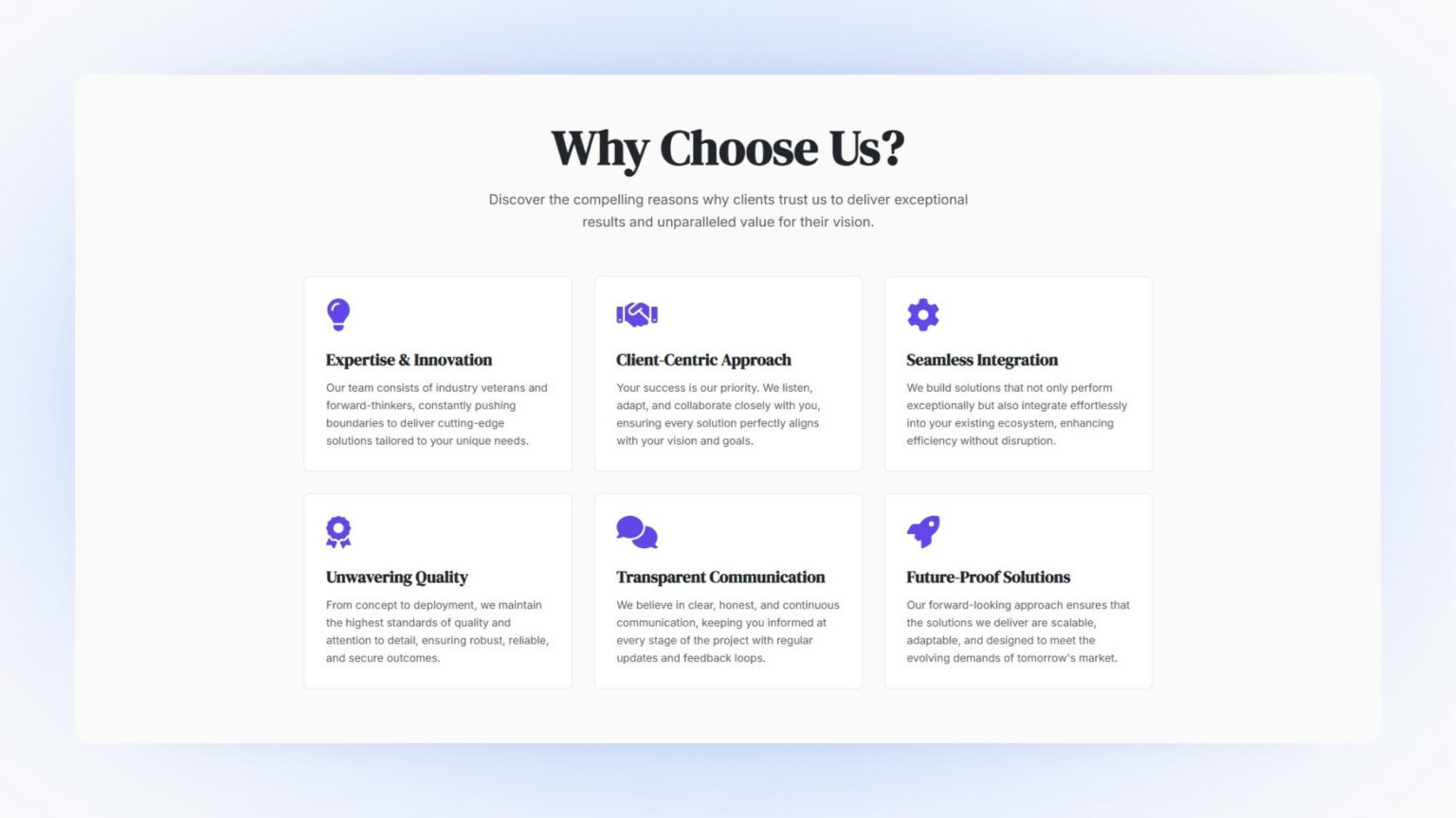 Why Choose Us Section JSX Style 26