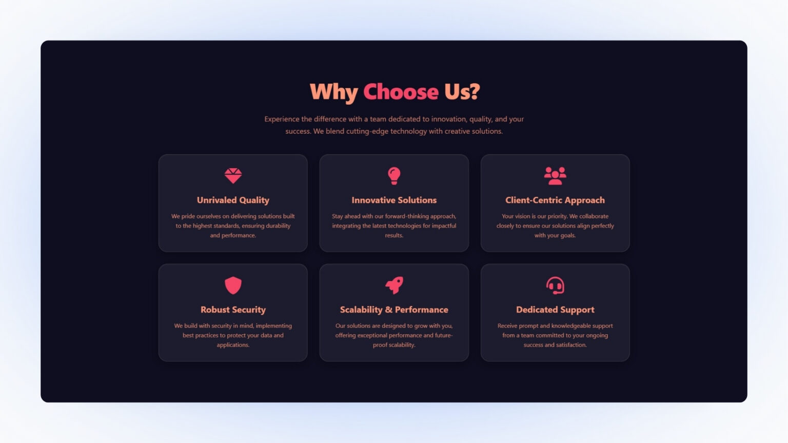 Why Choose Us Section Tailwind Style 41