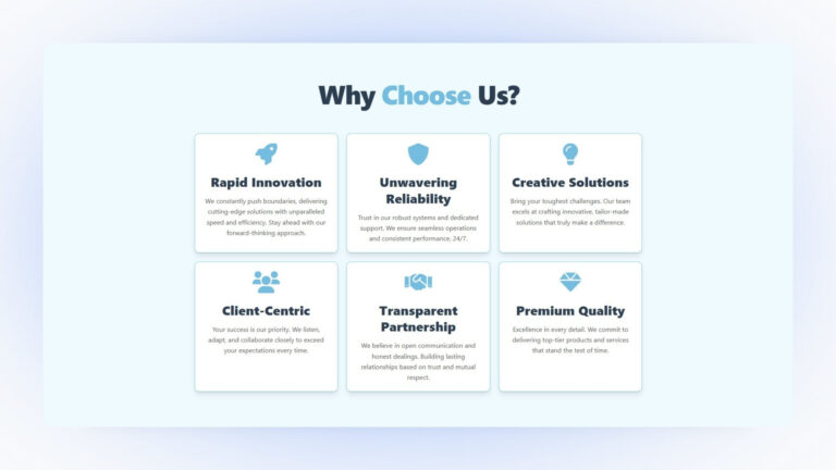 Why Choose Us Section Tailwind Style 85